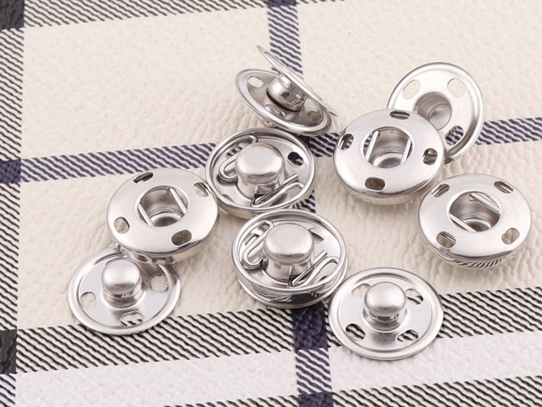 10mm Silver Snap Fastener -20sets-clothing Button Coat Snap Button ...