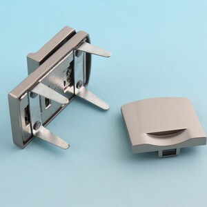 Matte Silver Lock 55*34mm Purse Lock Turn Lock Metal Box Lock Latch ...