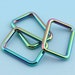 Rainbow Rectangular Rings 1.5inch Metal/zinc Alloy Rectangle Rings for ...