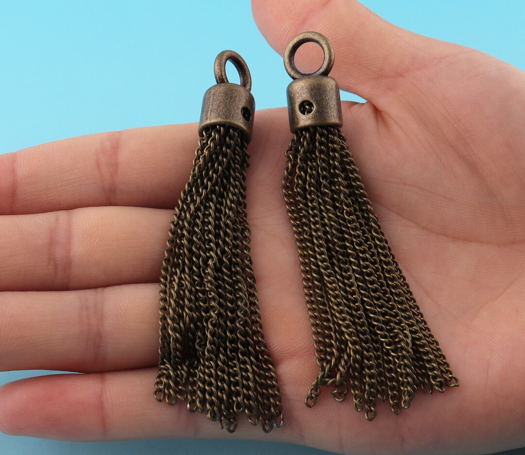 Bronze Tassels 2pcs Beautiful Silk Tassel With Cap Jewelry Making Craft ...