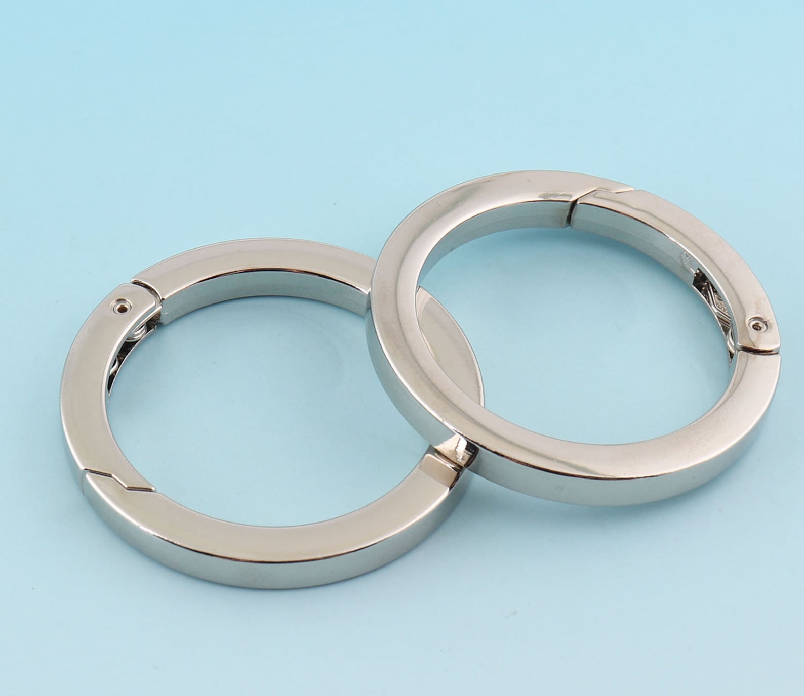 Silver Flat Spring Hook 10pcs 32mm Push Gate Snap Hook Metal - Etsy