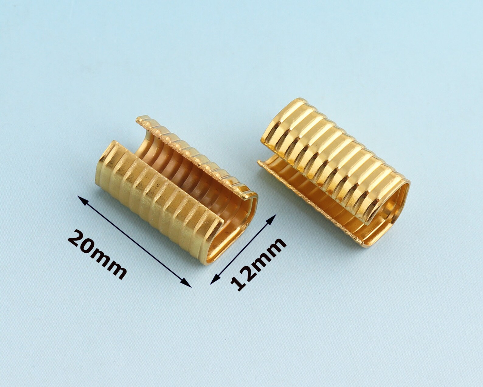 Gold Ribbon End Clamps 30pcs 20mm Ribbon End Fastener Clasp | Etsy