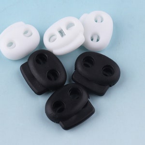 30-50pcs 5mm Rope Cord Stopper Black Cord Lock for Elastic Cord ...