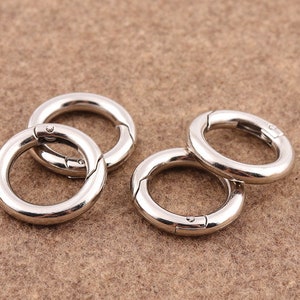 10pcs 1/2inch Mini Silver Snap Hook Spring Buckle Spring Clasp Round ...