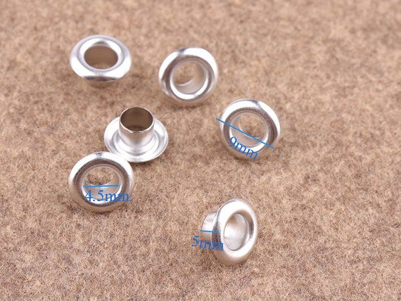 Mini Silver Eyelet Grommets 100pcs 7mm/9mm Round Grommet | Etsy