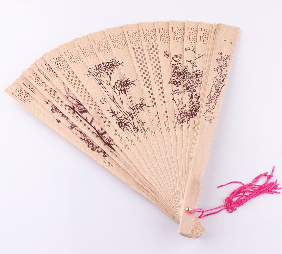 Chinese Bamboo Fans Hand Fans With Tassels Party Favor Folding Fans for ...