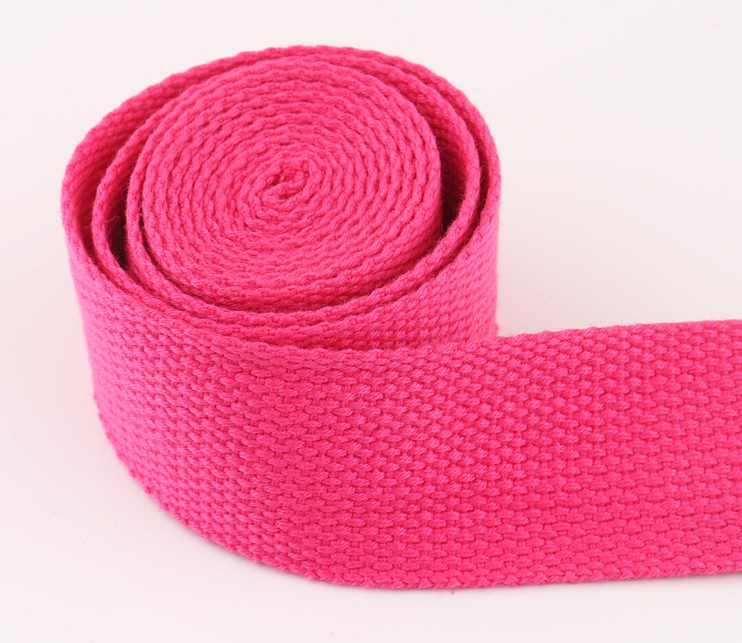 5yards*38mm Hot Pink Webbing Cotton Webbing Solid Color Webbing Fabric ...