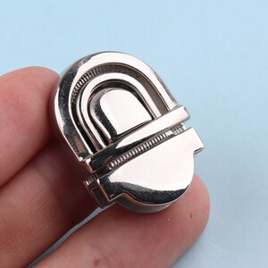 Silver Bag Lock 27*20mm Mini Purse Lock Metal Bag Lock Latch Lock Twist ...