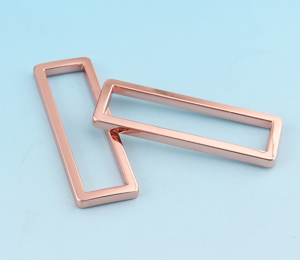 Rose Gold Rectangular Rings 10pcs 250mm Metal/zinc - Etsy