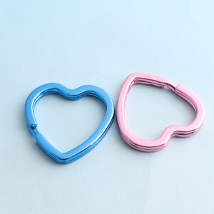 Pink Heart Key Ring Heartshaped Key Fob Ring Cute Key Ring Findings ...