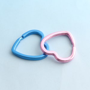 Pink Heart Key Ring Heartshaped Key Fob Ring Cute Key Ring Findings ...