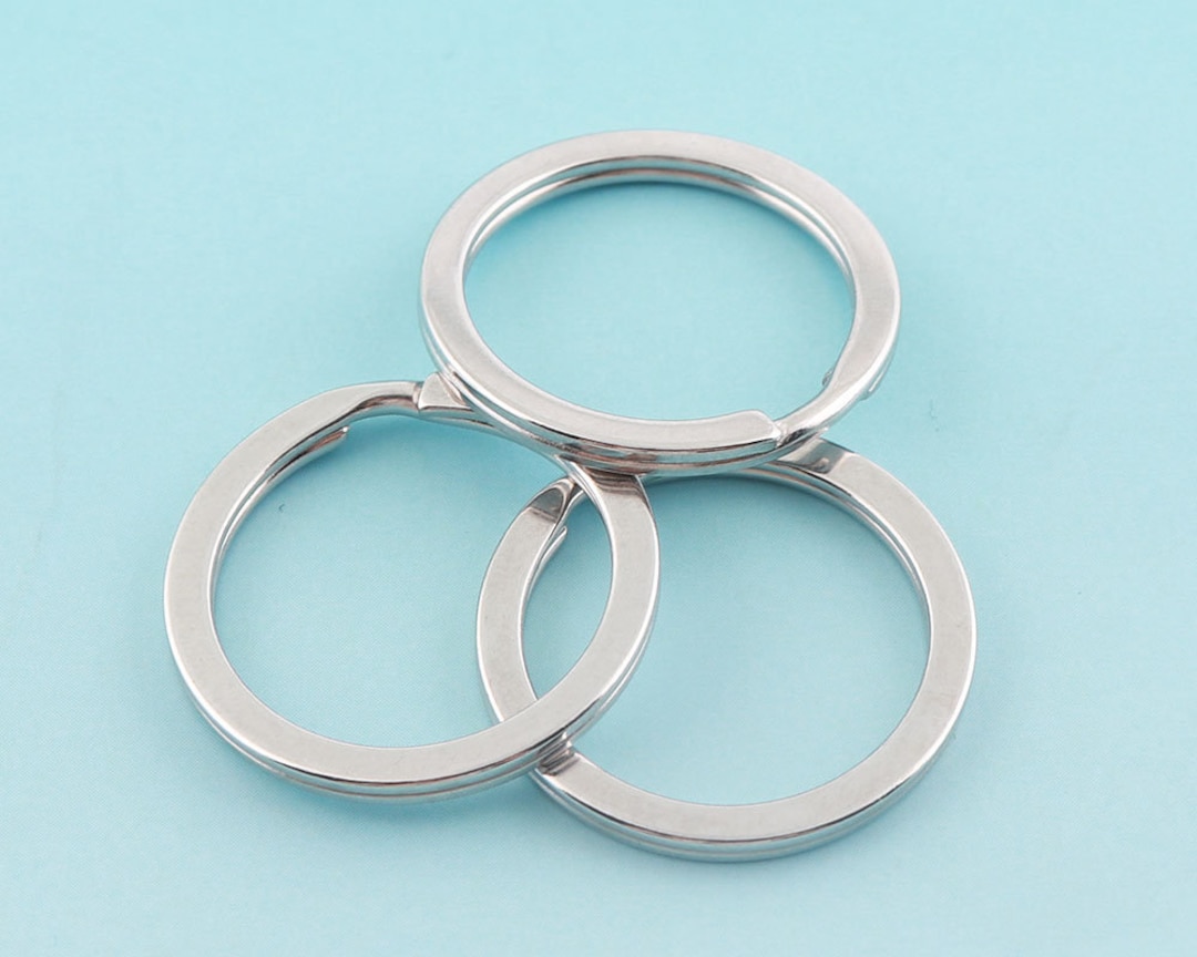 Flat Key Ring Silver O Ring Large Key Fob Ring 20pcs 30mm Metal Split ...