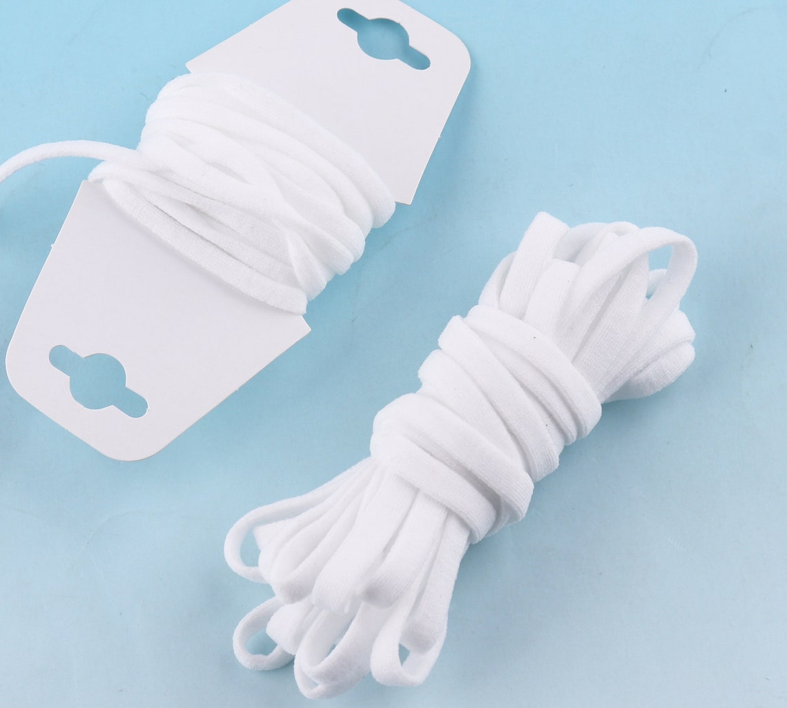 100yards Soft Elastic Cord for Sewing 4mm/5mm Flat White Elastic Cord ...