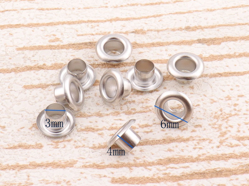 Silver Eyelet Grommets 1/4" Round Grommet Eyelets for Sewing Bead Cores ...