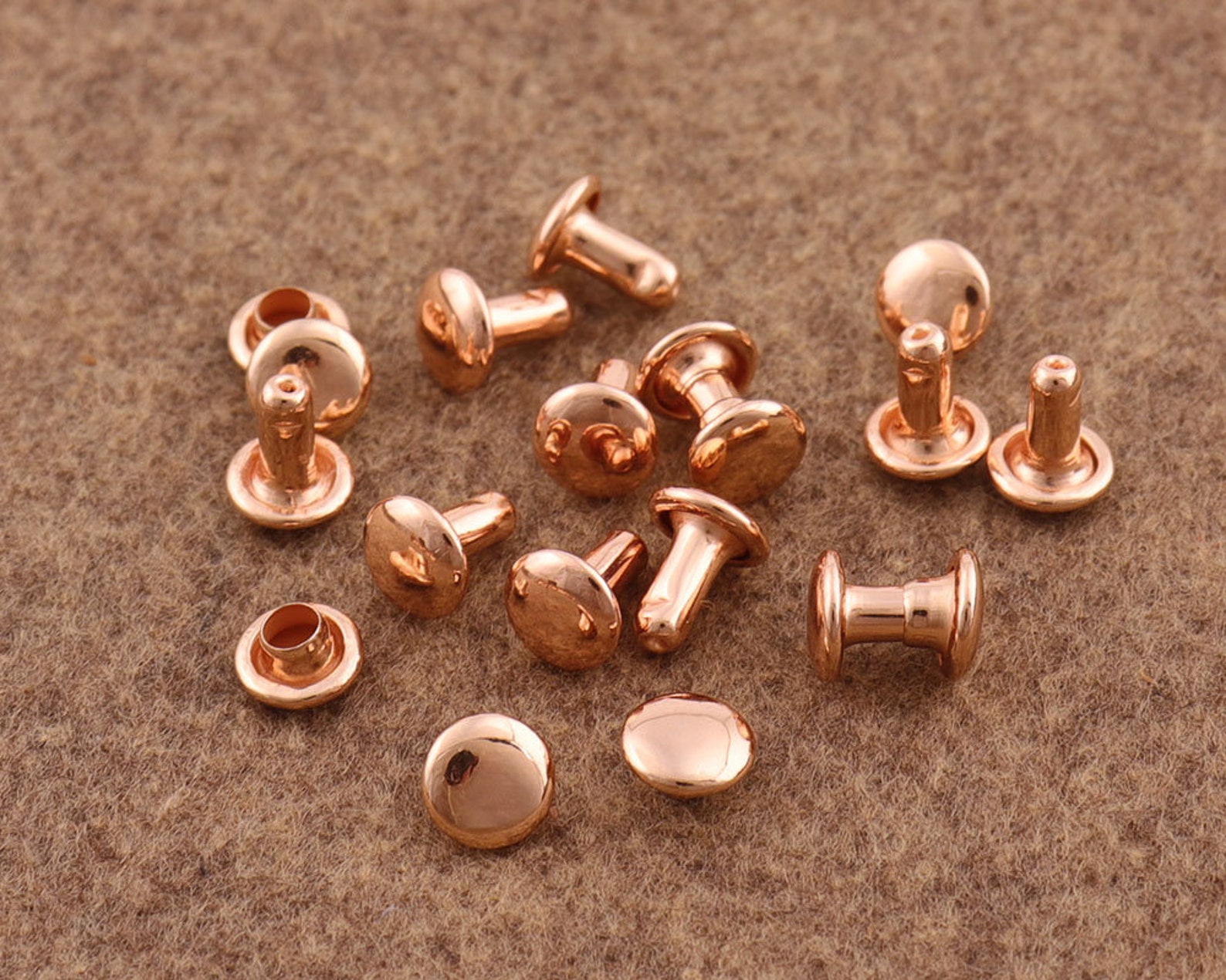 Double caped Rivets 100pcs 86mm Rose gold Rivets Metal Button | Etsy