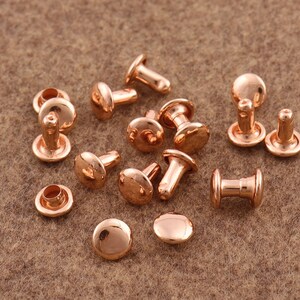 Double Caped Rivets 100pcs 8*6mm Rose Gold Rivets Metal Button Double ...