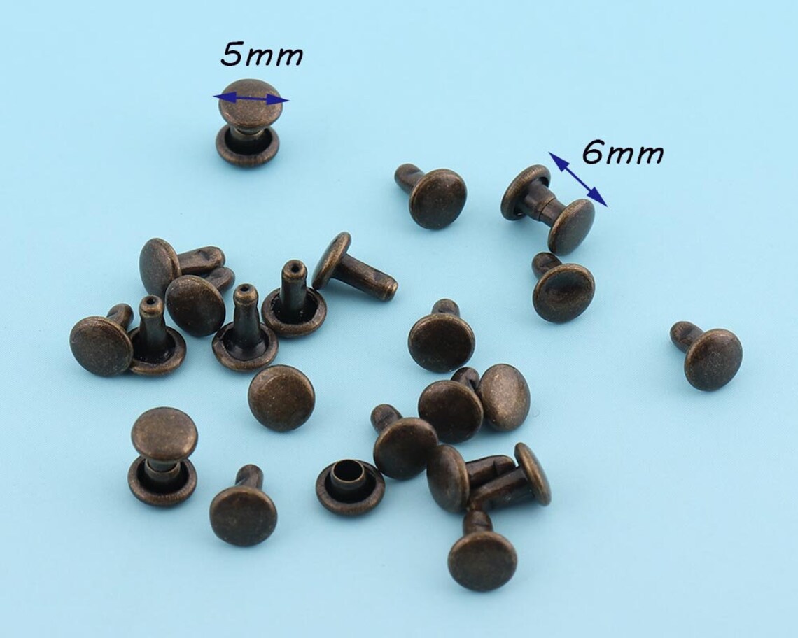 Antique Bronze Rivets 200sets 65mm Metal Button Double | Etsy