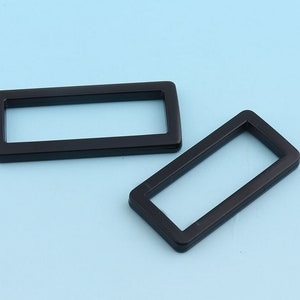 Black Rectangle Rings 4pcs 32mm/38mm Metal Rectangle Ring Belt Buckle ...