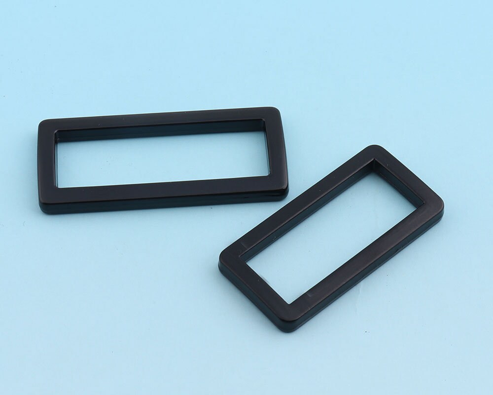 Black Rectangle Rings 4pcs 32mm/38mm Metal Rectangle Ring Belt Buckle ...