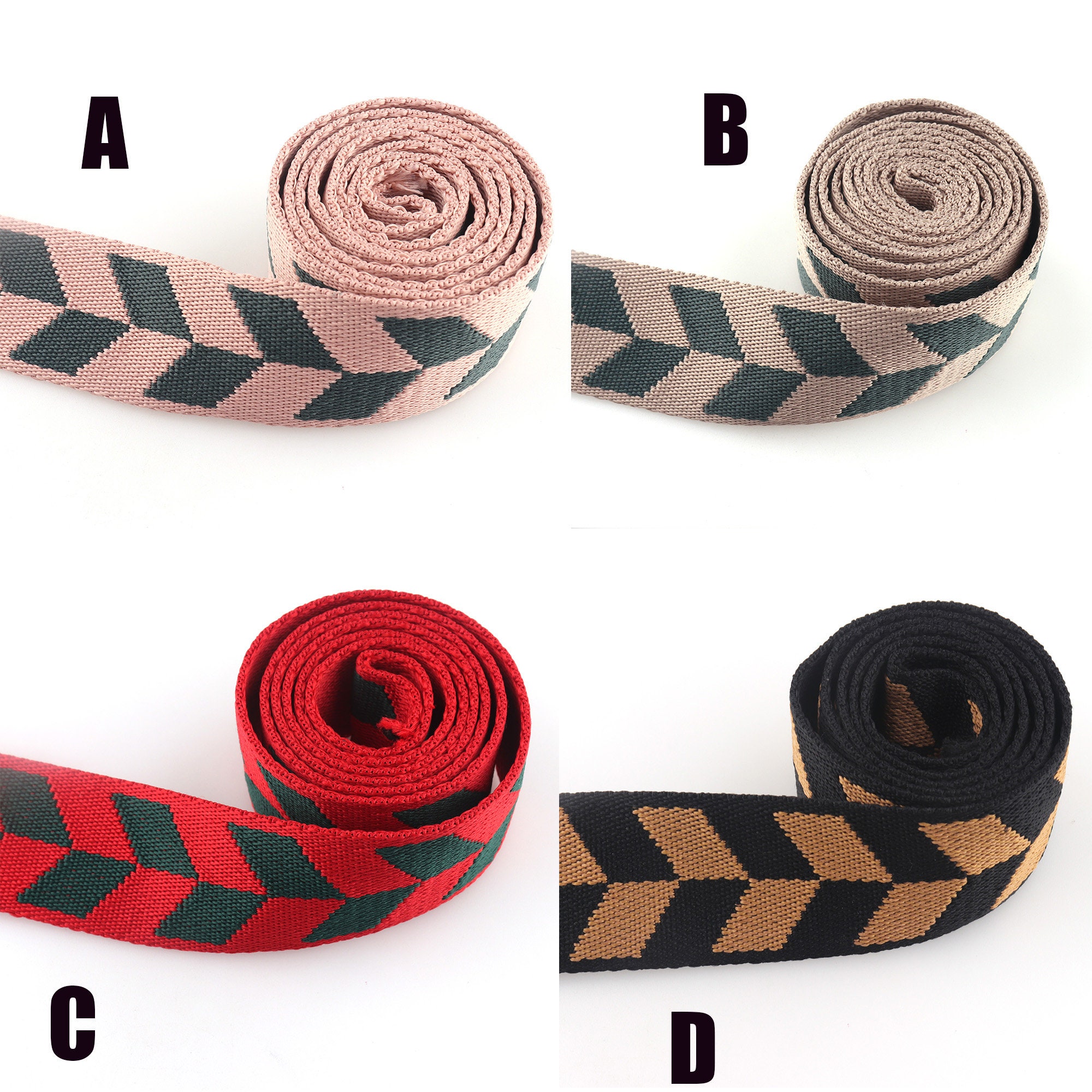 Webbing Canvas 1 1/2inch 38mm Green Stripe Webbing Fabric | Etsy