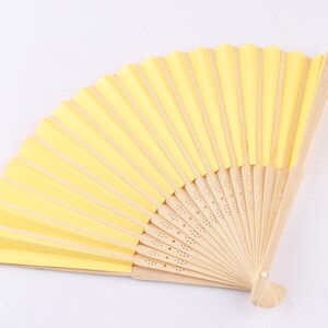 Hand Fans Lemon Yellow Fans Chinese Paper Fans Bamboo Folding Fans for ...