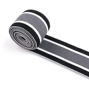 Soft Elastic Webbing Strap 1.5inches Dark Gray Elastic Band Stripes ...