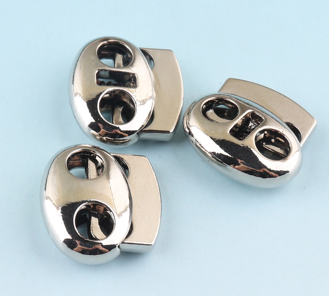 Silver Toggle Cord 6 Pcs 5 Mm Metal Cord Lock Stopper Cord - Etsy