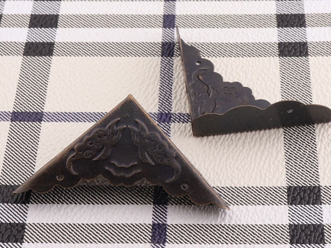 Antique Bronze Corners 8pcs*1 5/8"(40mm) Embossed Corner Decorative ...