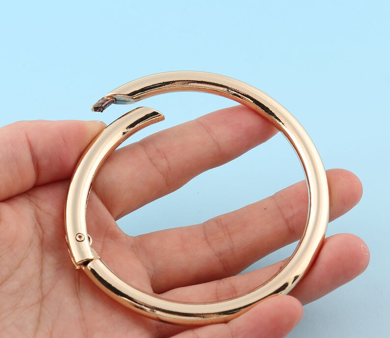 Light Gold O Ring Spring Hook 2 " Push Gate Snap Hook Large Key Chain ...