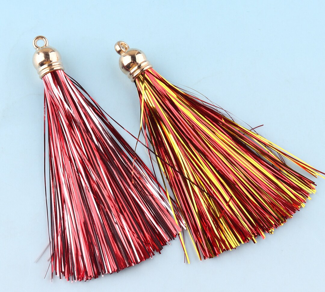Colorful Tassels 10pcs 9.5cm Gold Tassels With Cap Beautiful Jewelry ...