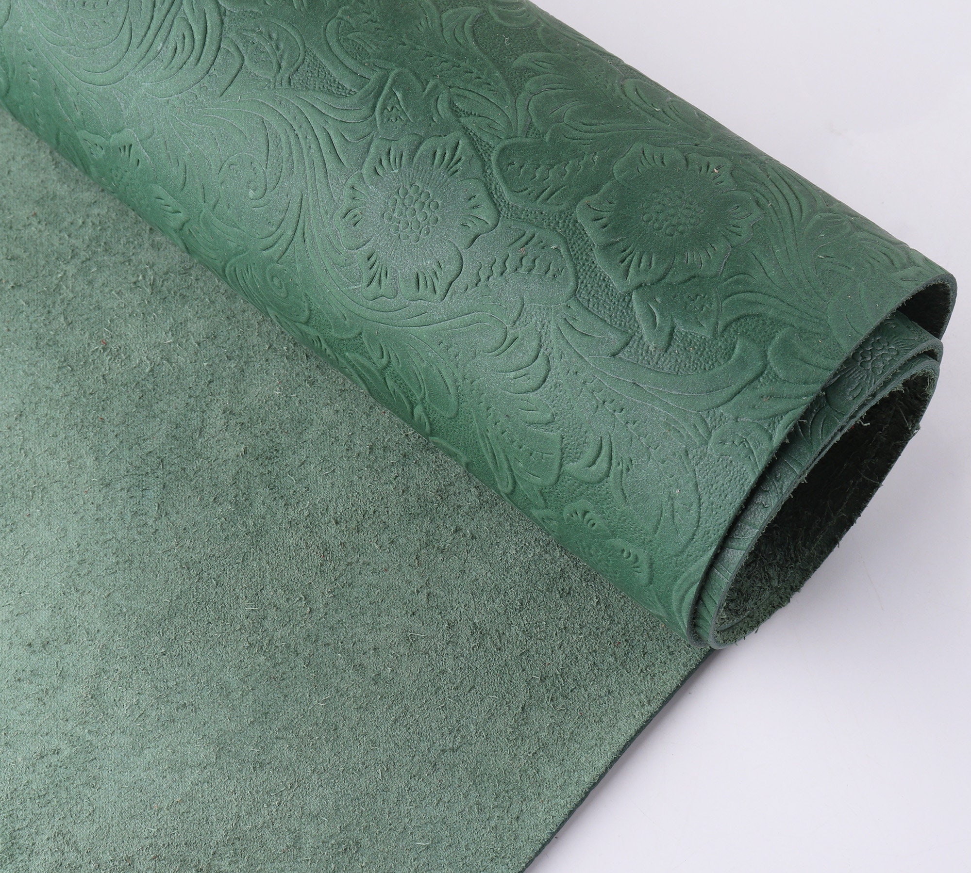 Green Leather Pieces 12 Genuine Leather Sheets Flower | Etsy