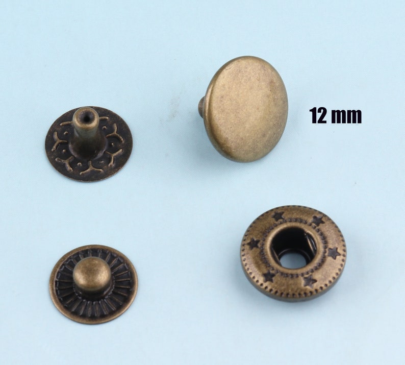 Snap Buttons 50 Sets 12 Mm Antique Bronze Snap Buttons Snap - Etsy