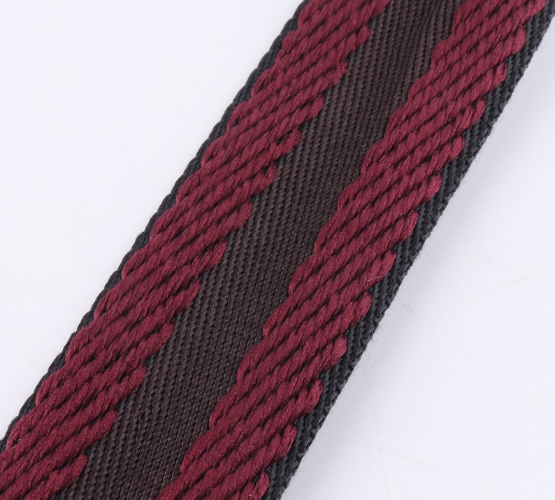 Red Striped Webbing 1-5 Yards 38 Mm Black Webbing Strap Leash Webbing ...