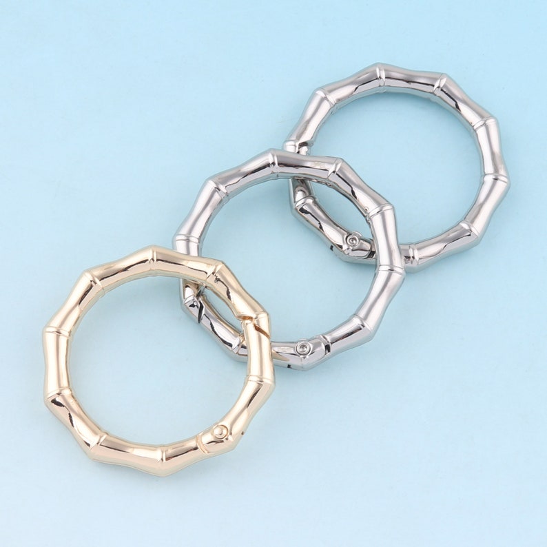 Push Gate Snap Hook Metal Spring Hook 30mm Bamboo Snap Hook | Etsy