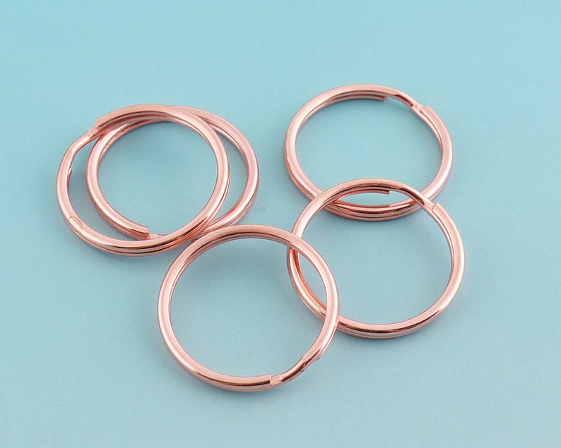 30pcs Rose Gold Key Ring O Ring Large Key Fob Ring 25mm Metal Split ...