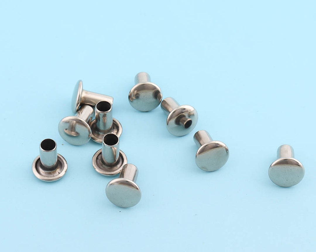 Silver Rivet 100sets 9mm Grommet Rivets Metal Rivets Button Mini Studs ...