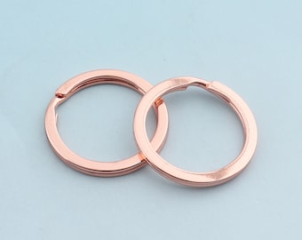 Rose Gold Tone Metal Key Rings Split Rings Circle Key - Etsy