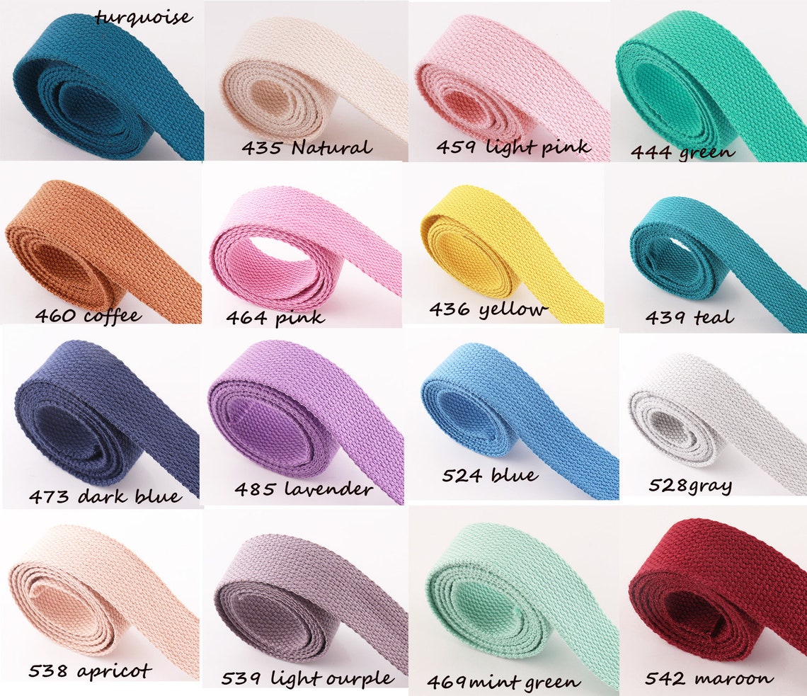 Cotton Webbing 5 Yards25mm Canvas Webbing Solid Color Webbing | Etsy