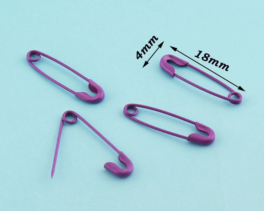 Purple Safety Pins 500pcs 18*4mm Mini Brooch Safety Pins Safety Pins ...