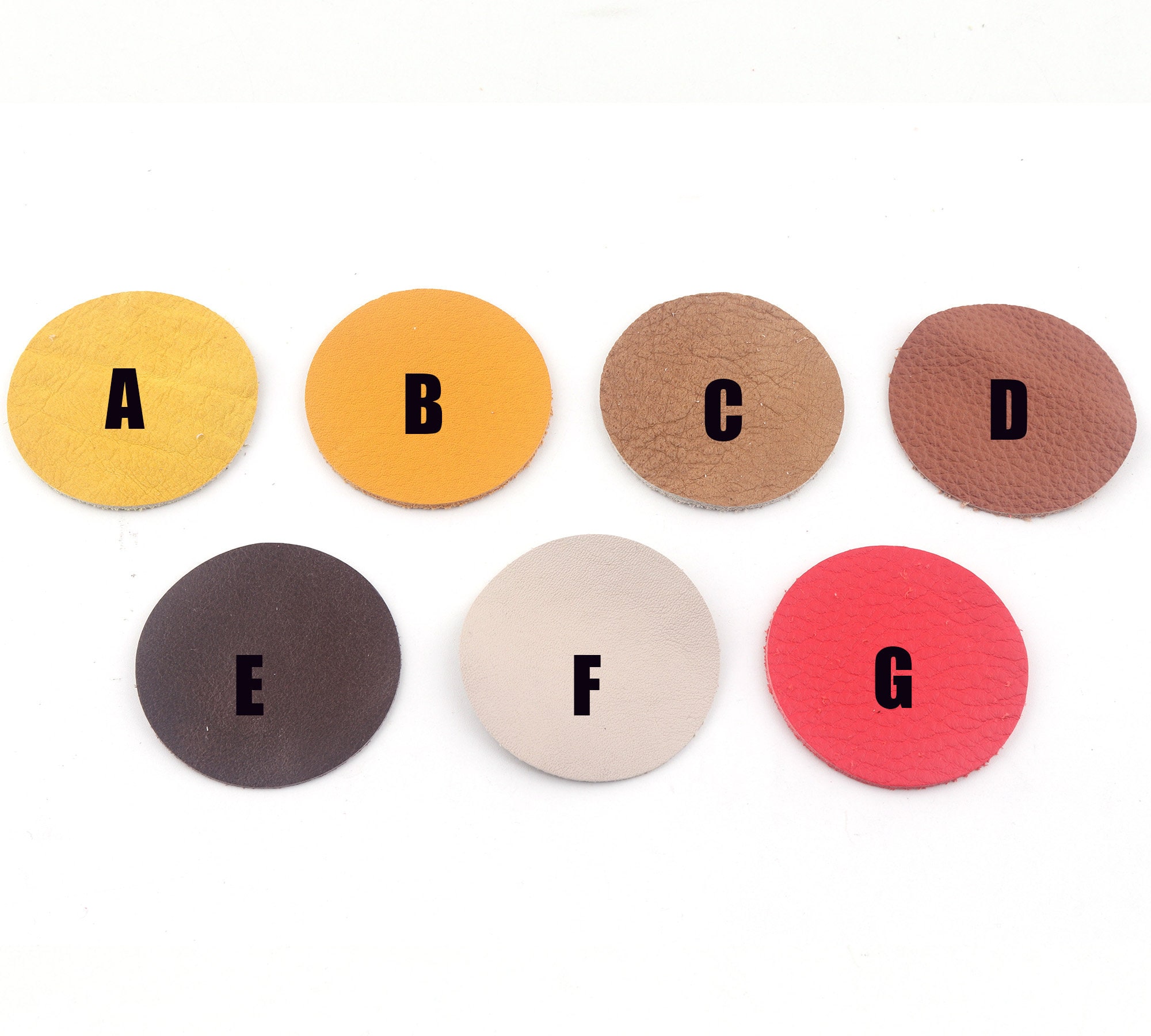 Leather Applique Circles Genuine Leather Discs Leather sheets | Etsy