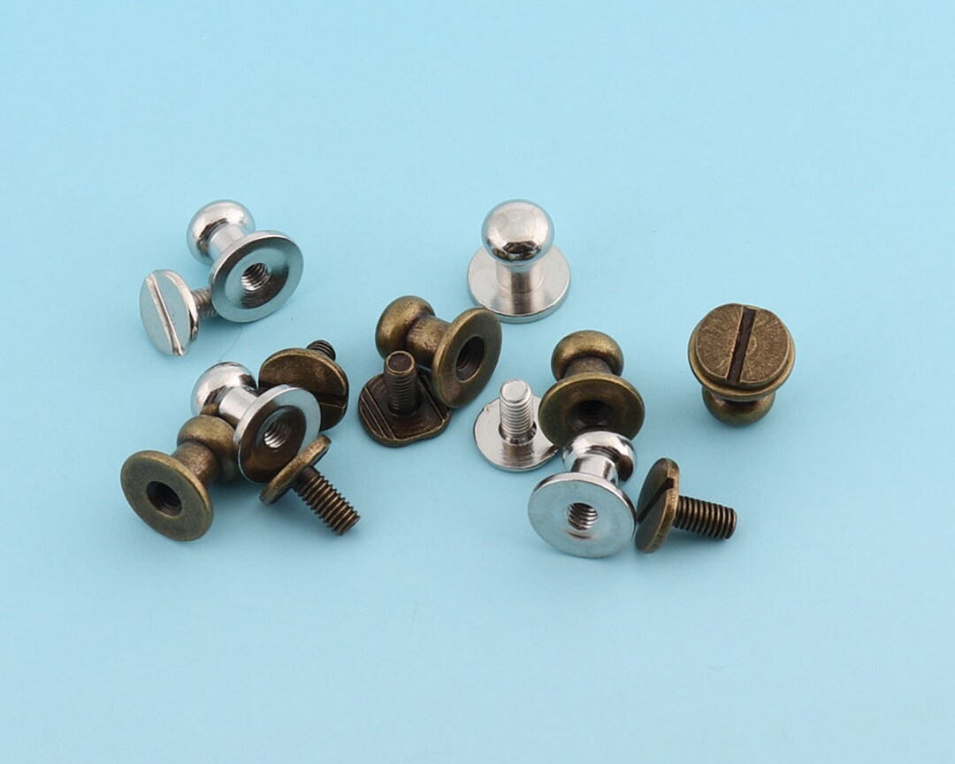 Silver/bronze Screw Rivets 50sets 10*9mm Metal Button Screwback Studs ...