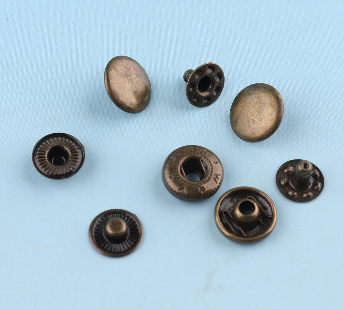 Snap fastener 50sets Antique bronze snap buttons Clothing | Etsy