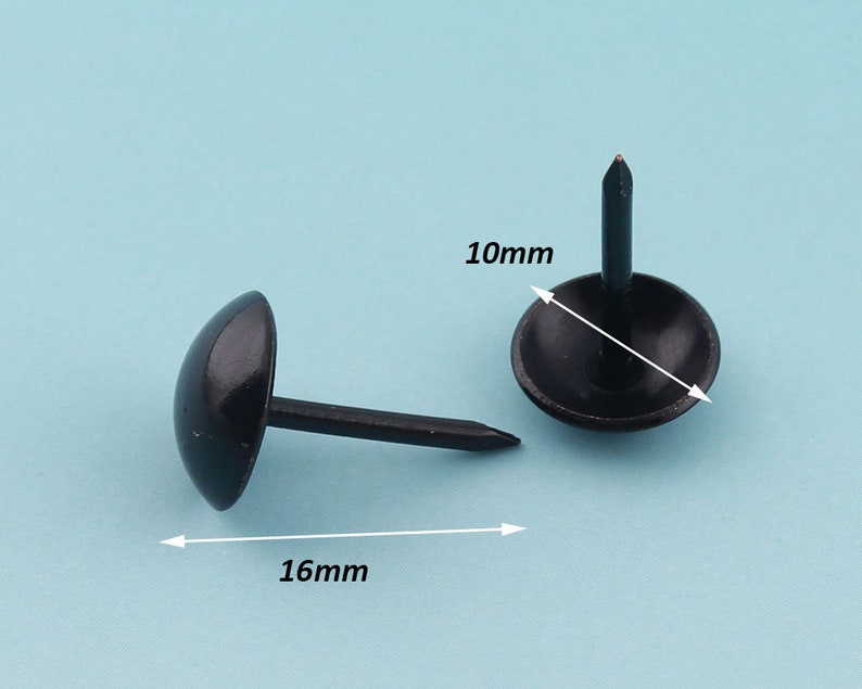 Black Upholstery Tacks 50pcs 10mm Metal Nailhead Thumb Tacks Iron Studs ...