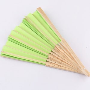 Hand Fans Solid Green Fans Chinese Paper Fans Bamboo Folding Fans for ...