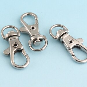 Silver Swivel Snap Clasp 50pcs 25mm Mini Swivel Claw Clips Snap Hook ...
