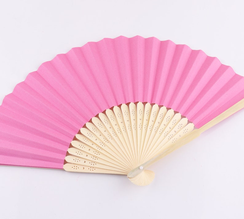 Floral Flower Hand Fans Hot Pink Fans Chinese Paper Fans | Etsy