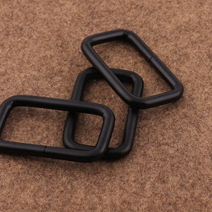 Black Rectangle Rings 10pcs 32mm Metal NON Welded Square Buckle Belt ...