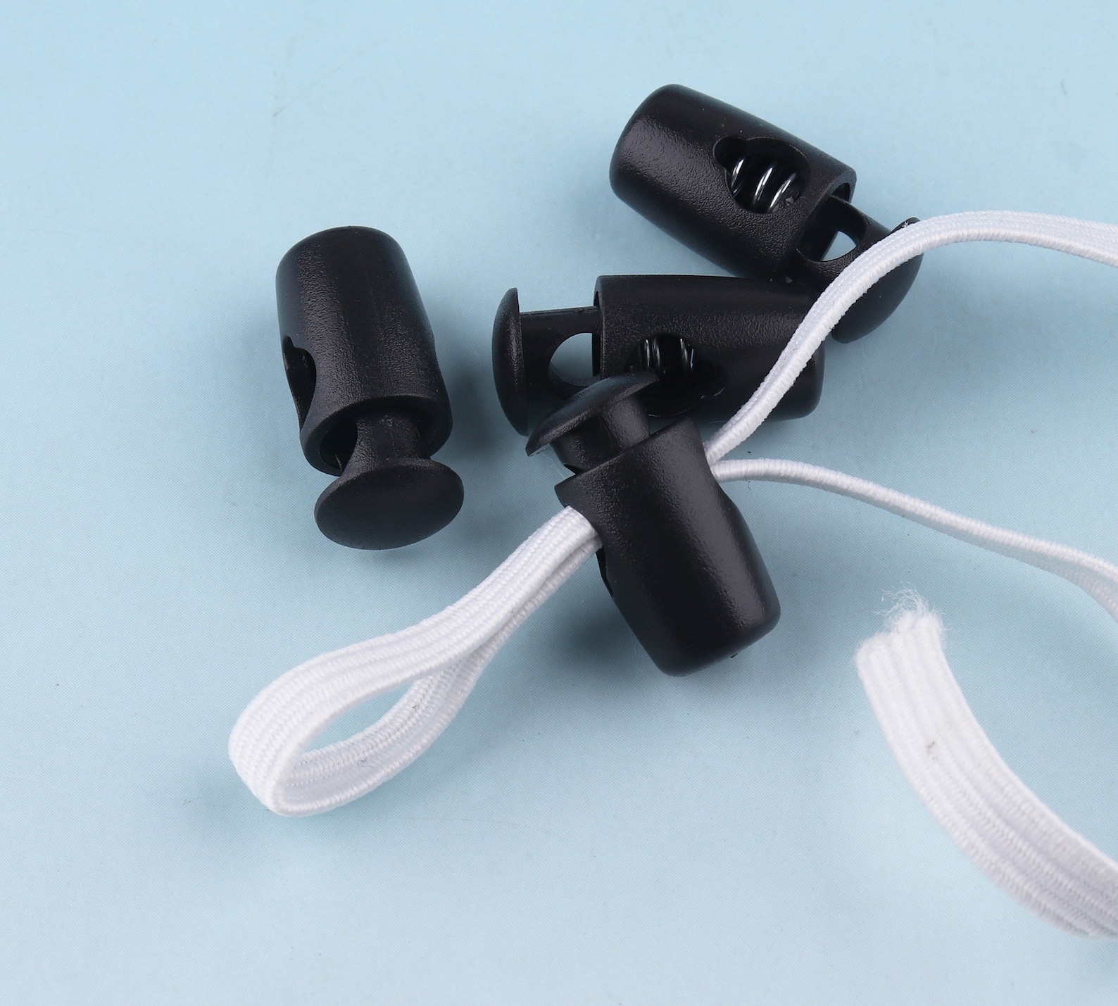 30-500pcs Mini Rope Cord Stopper 17mm Black Cord Locks for Elastic Cord ...