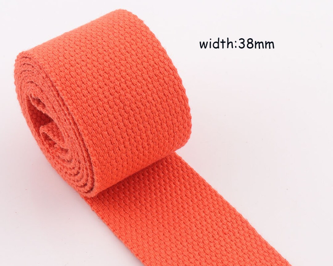 Orange Webbing 3 Yards*38mm Stripe Webbing Heavy Weight Fabric Belt ...