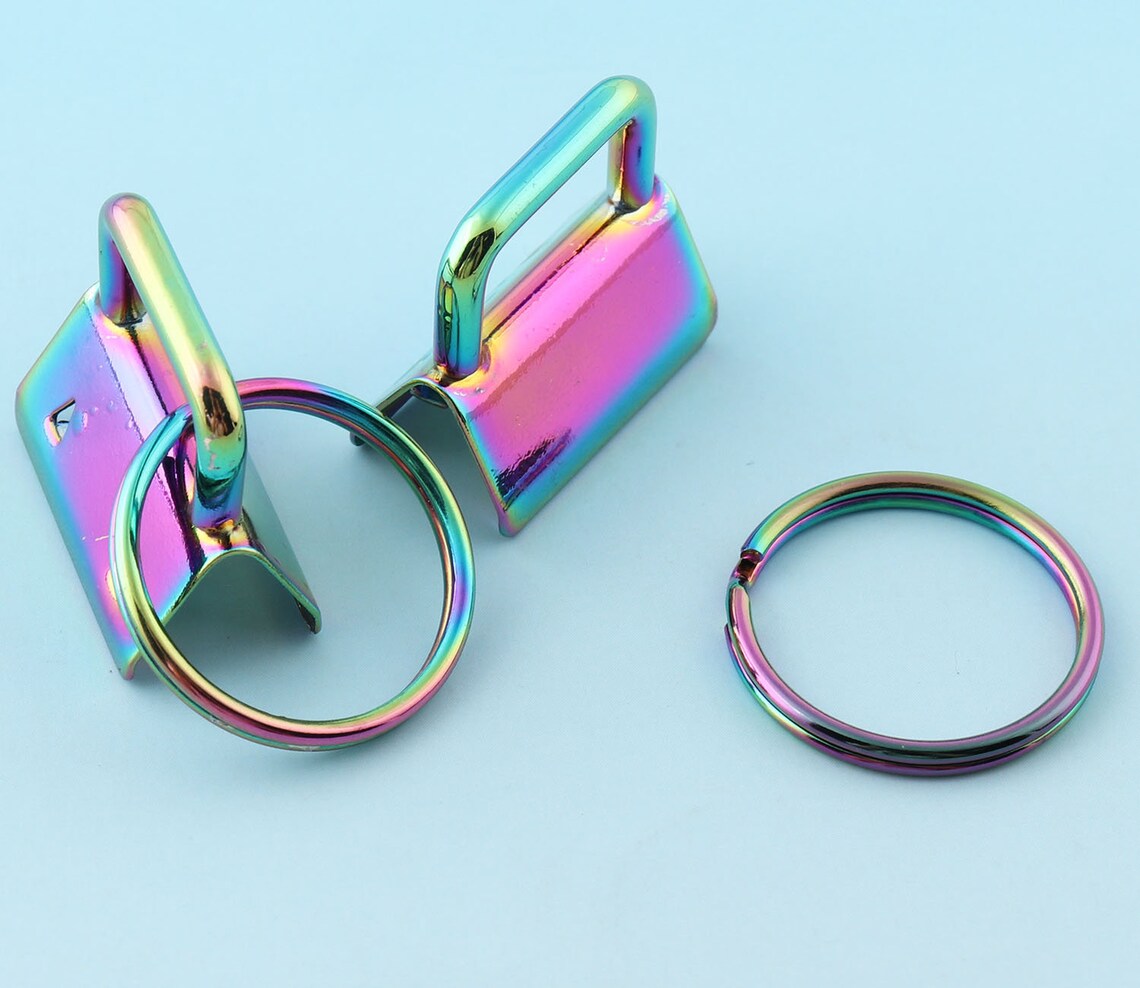 Rainbow Key Fobs Hardware 10pcs 25MM Key Ring Key Chains Key | Etsy